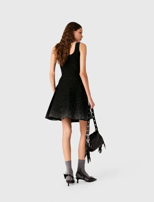 Maje Short Rhinestone Skater Dress