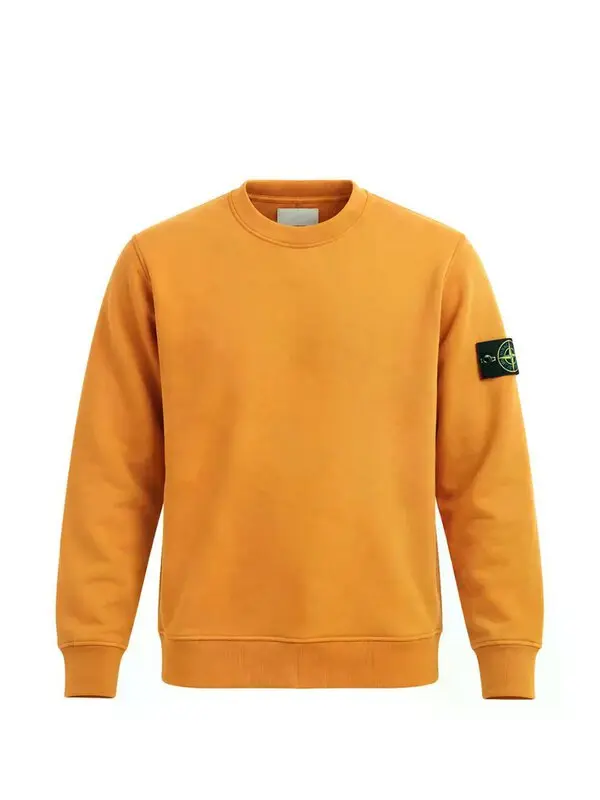 Stone Island 6100060 Organic-cotton Fleece Regular-fit Crewneck Sweatshirt With Raglan Sleeves - Orange