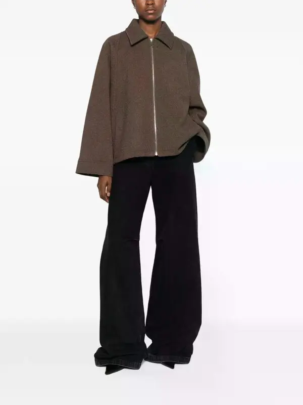 PLEASE Zip-fastening Flared-sleeve Jacket