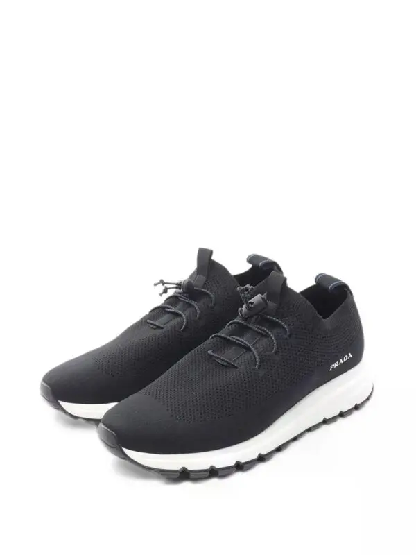 Prada 2010 Knitted Low-top Sneakers - Black