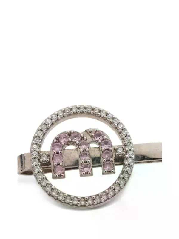 Miu Miu 2010s Rhinestone Logo Hair Clip