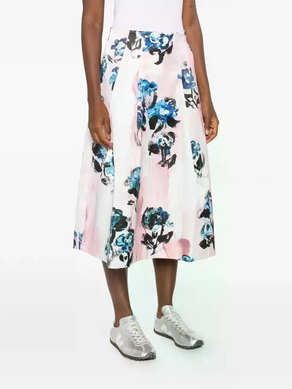 Stine Goya Floral-print Pleated Midi Skirt