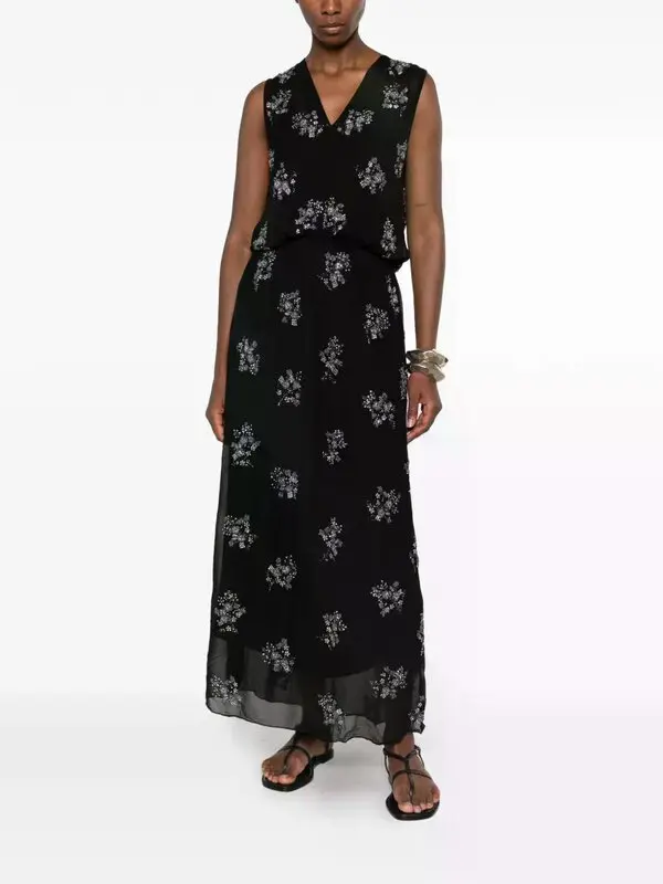 Antik Batik Biba Floral-embroidered Maxi Dress
