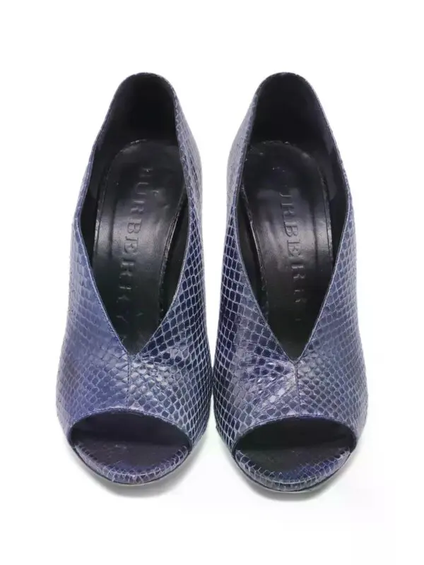 Burberry Peep-toe Snakeskin Pumps