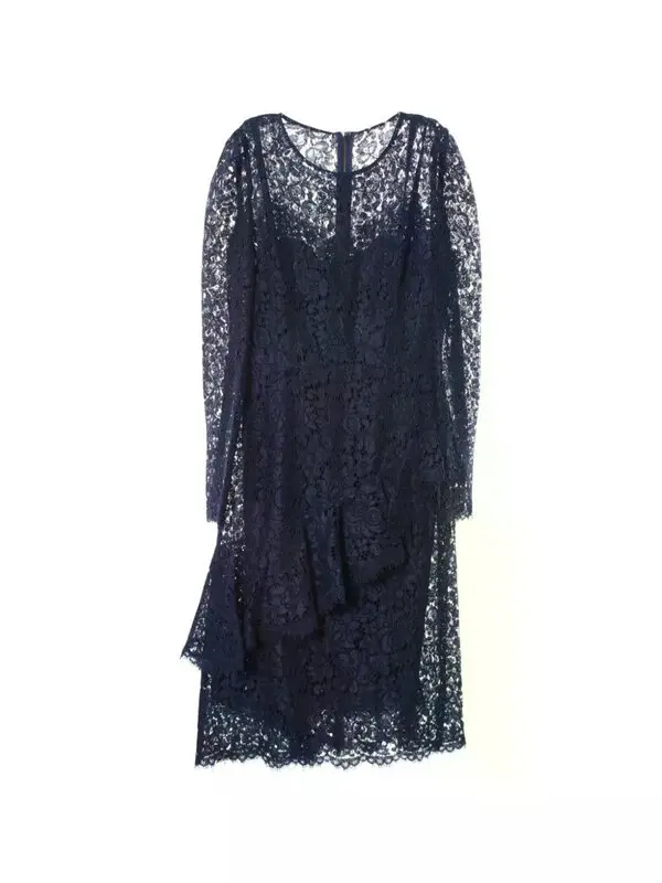 Dolce & Gabbana 2010s Lace-detail Midi Dress - Blue