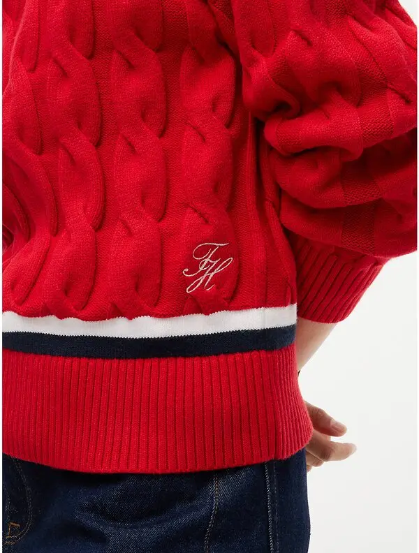 Tommy Hilfiger Cable Knit Quarter-zip Cricket Sweater
