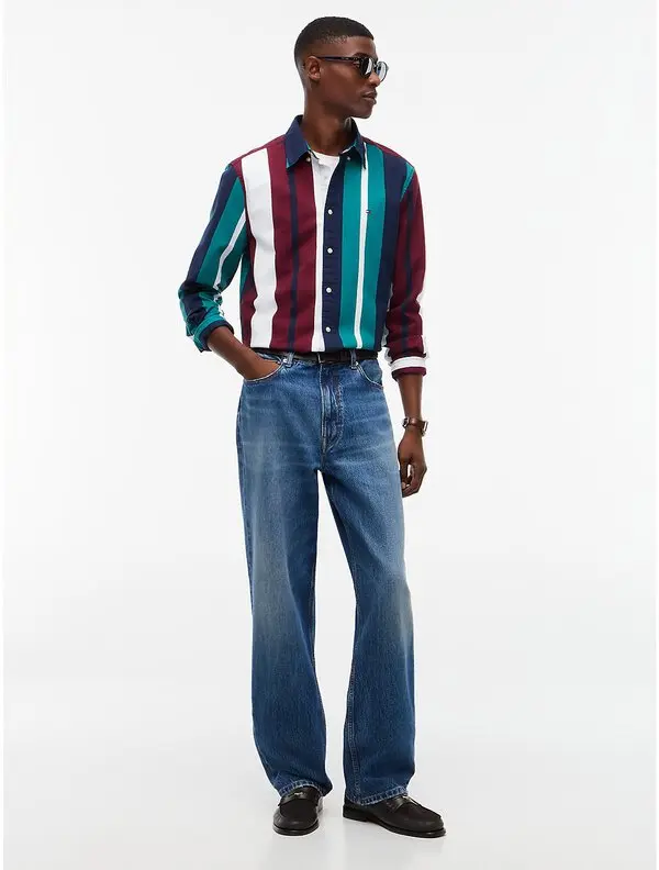 Tommy Hilfiger Regular Fit Mixed-stripe Oxford Shirt