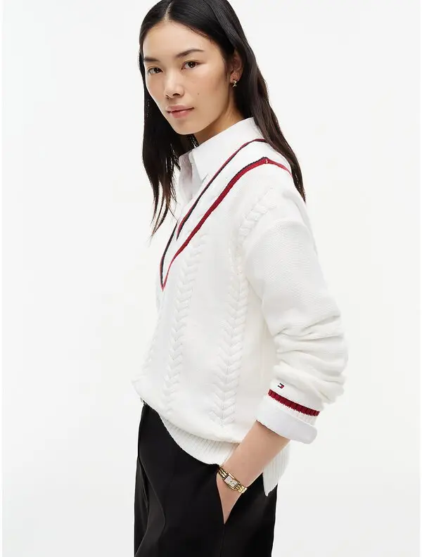 Tommy Hilfiger Cable Knit Cricket Sweater