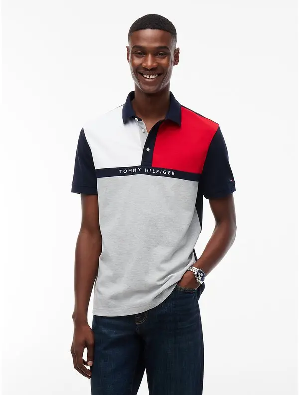 Tommy Hilfiger Regular Fit Tommy Logo Colorblock Polo - Multi