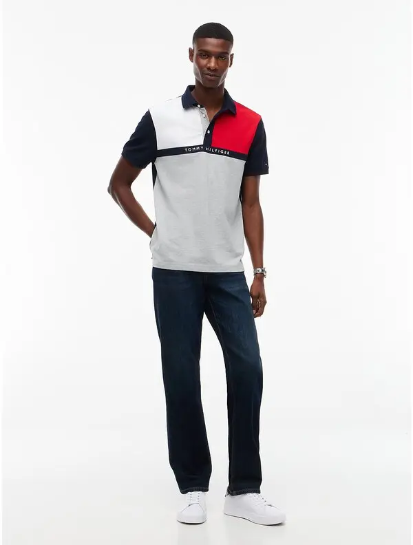 Tommy Hilfiger Regular Fit Tommy Logo Colorblock Polo