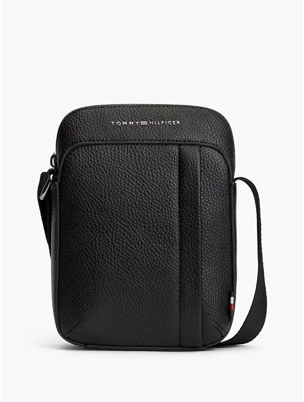 Tommy Hilfiger Pebbled Mini Reporter Bag - Black