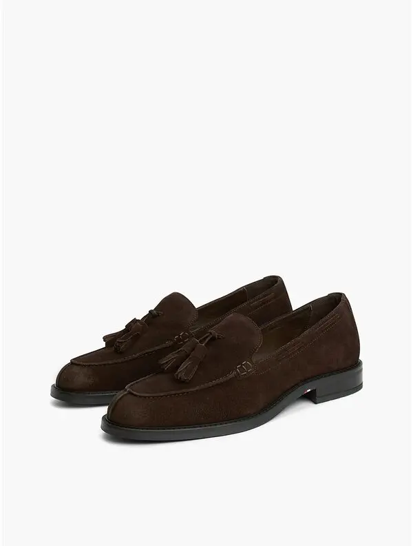 Tommy Hilfiger Suede Tassel Loafer - Chocolate