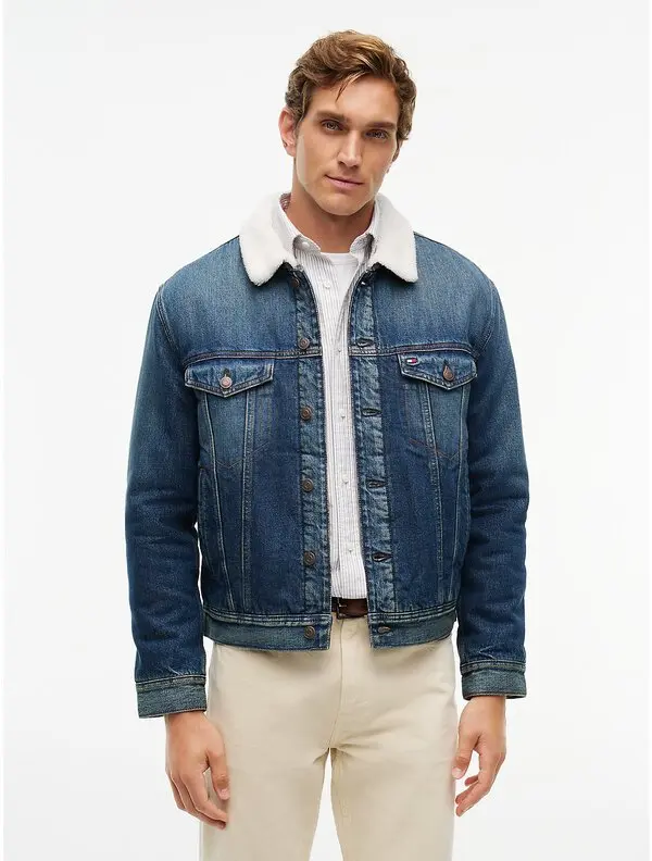 Tommy Hilfiger Teddy Fleece-lined Denim Jacket - Medium Wash