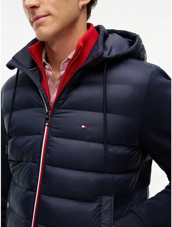 Tommy Hilfiger Th Performance Mixed-media Zip Hoodie