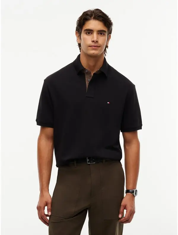 Tommy Hilfiger Classic Fit Corduroy Accent Polo - Black