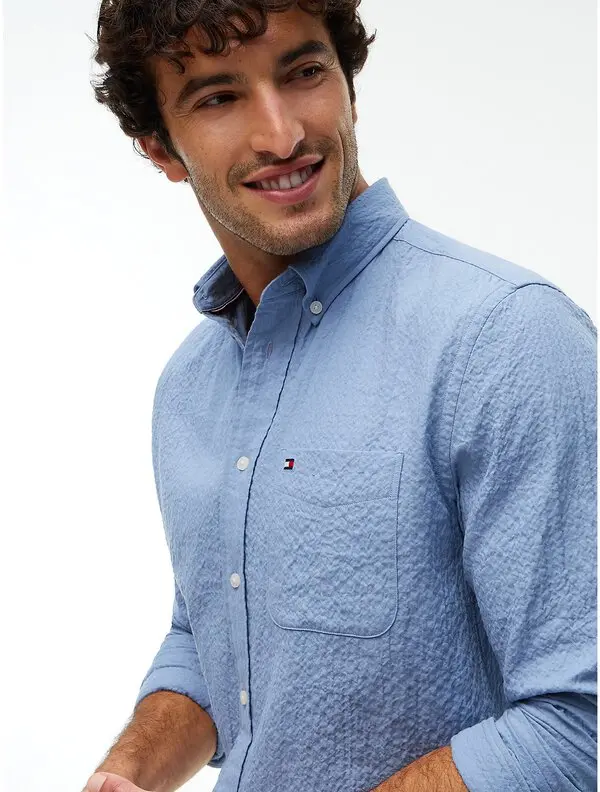 Tommy Hilfiger Classic Fit Seersucker Pocket Shirt