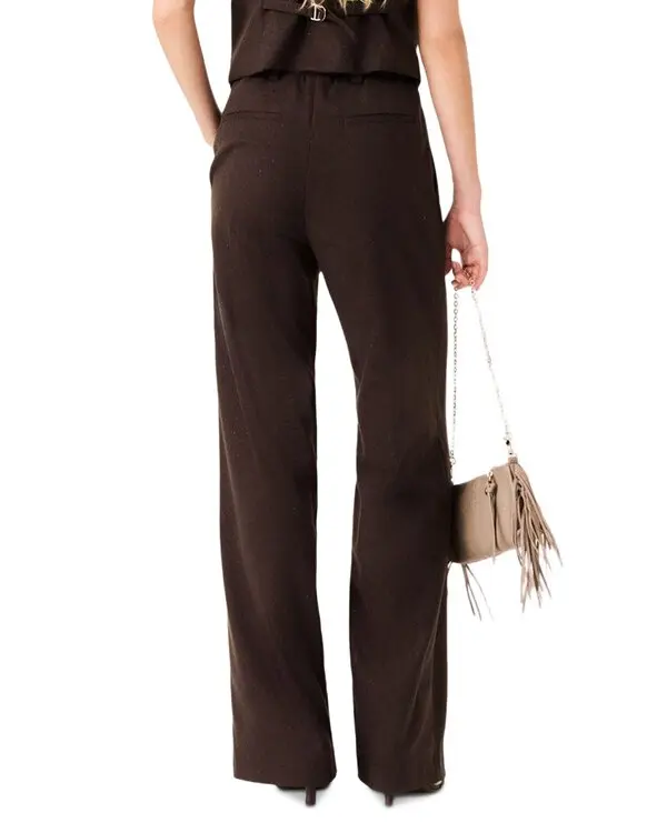 Maje Rhinestone Embellished Wide Leg Pants