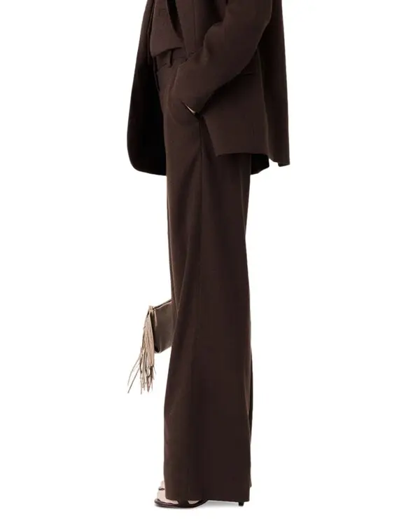Maje Rhinestone Embellished Wide Leg Pants