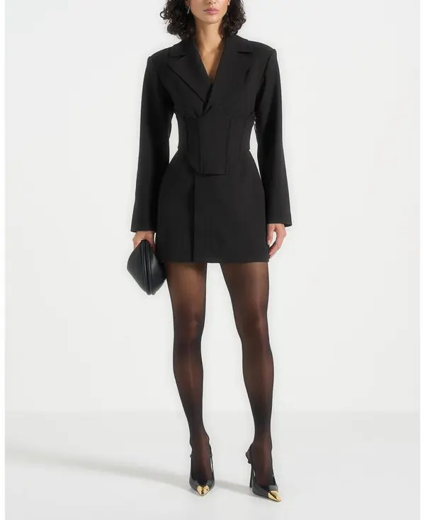 Manière De Voir Lacey Blazer Dress With Reversible Corset