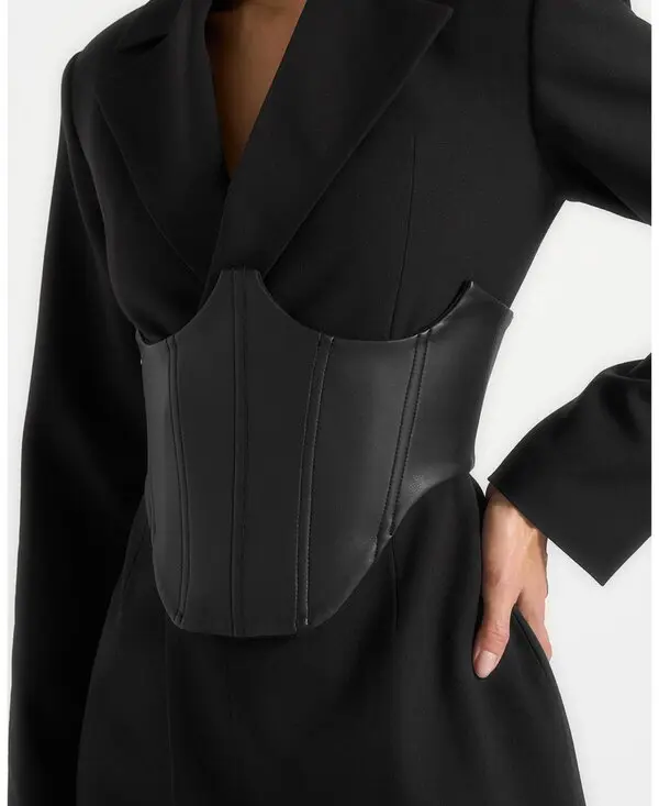 Manière De Voir Lacey Blazer Dress With Reversible Corset