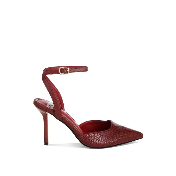 RAG & CO Boxwood Supportive Ankle Strap Heel Sandals In Burgundy By - Red