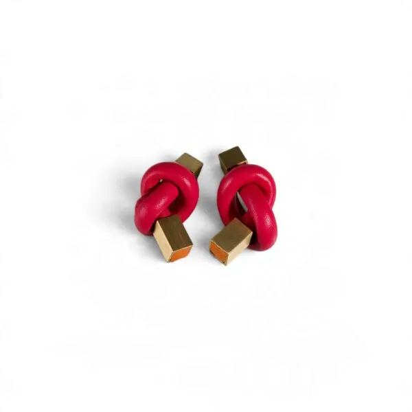 SVETLANA VUKOV Knot Earrings - Red