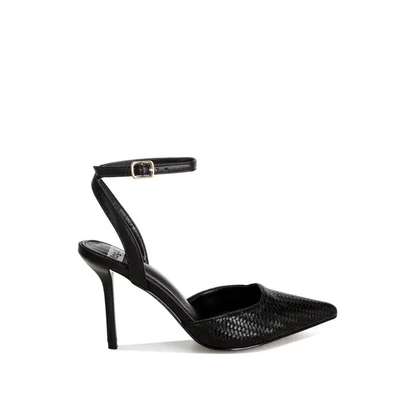 RAG & CO Boxwood Supportive Ankle Strap Heel Sandals In By - Black
