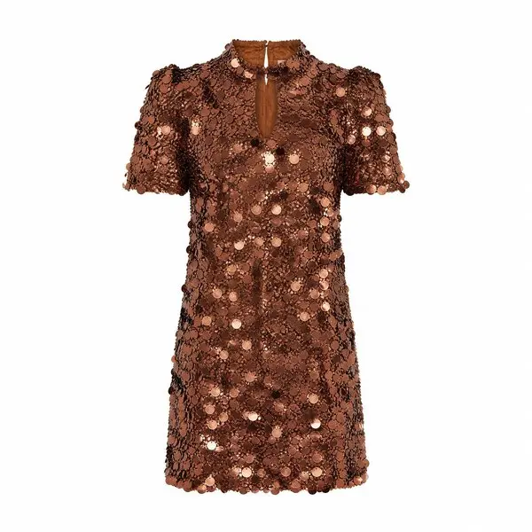 YUMI Copper Big Sequin Tunic Dress