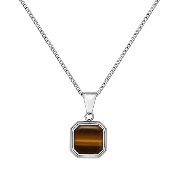 OUTRAGE LONDON Tiger Eye Stone Necklace Pendant