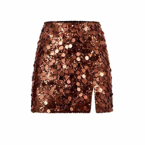 YUMI Copper Big Sequin Mini Skirt