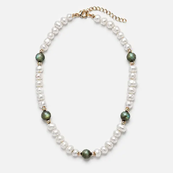 OUTRAGE LONDON Labradorite Stone Pearls Necklaces