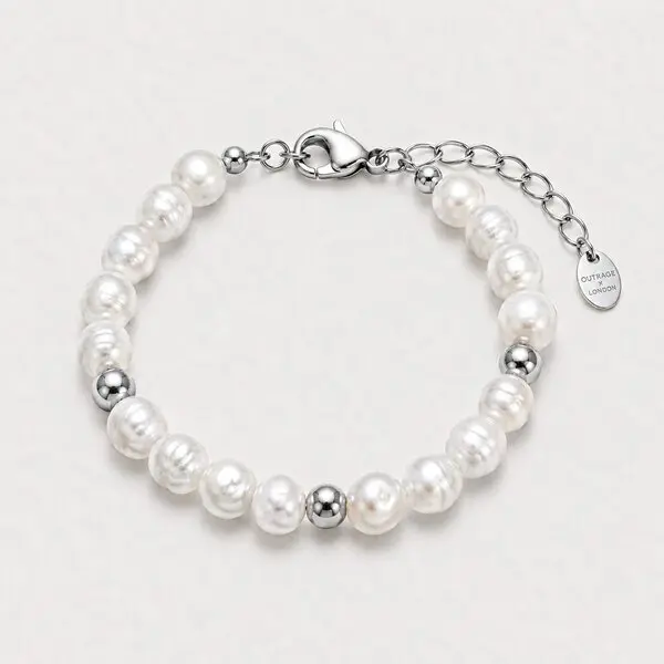 OUTRAGE LONDON Beaded Genuine Freshwater Pearl Bracelet