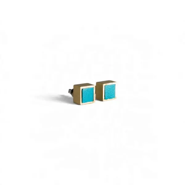 SVETLANA VUKOV Turquoise Cube Stud Earrings