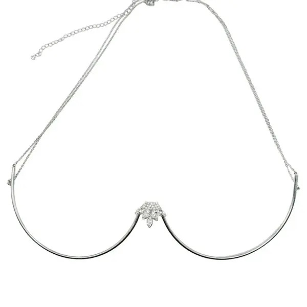 BABALOO JEWELRY Gaia Sculpted Bralette Chain - Silver