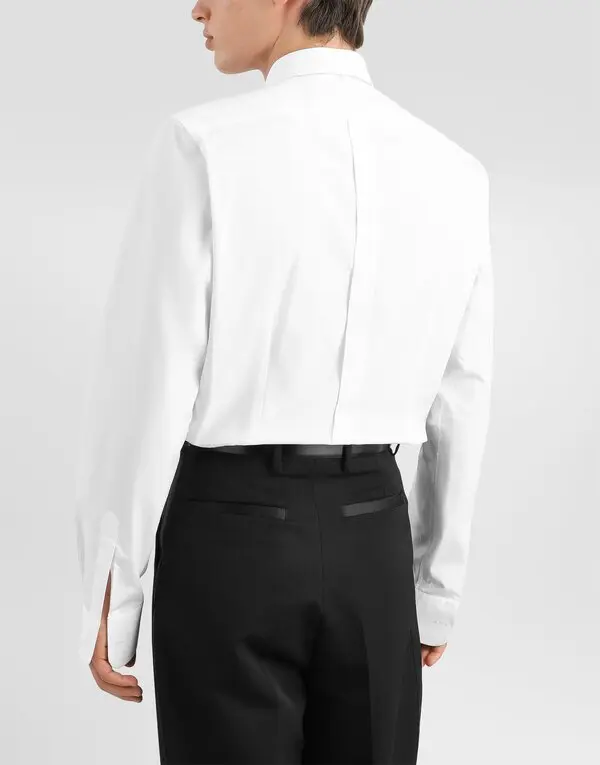 Dolce & Gabbana Gold Cotton Tuxedo Shirt
