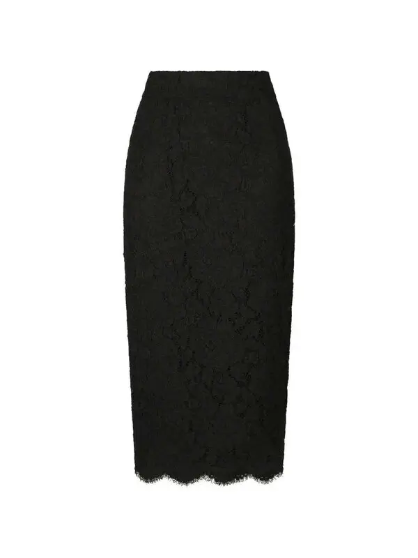 Dolce & Gabbana Dna Midi Skirt With Scalloped Hem