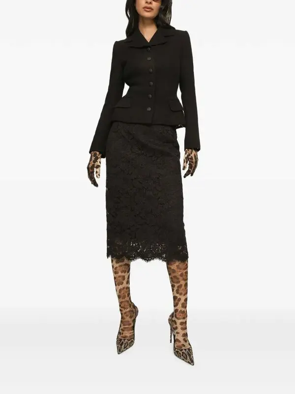 Dolce & Gabbana Dna Midi Skirt With Scalloped Hem