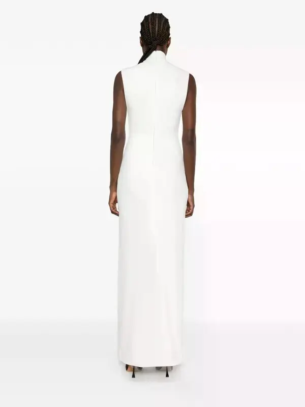 Solace London High-neck Side-slit Maxi Dress