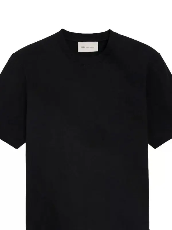 AMI Paris Cotton T-shirt With Embossed De Coeur - Black