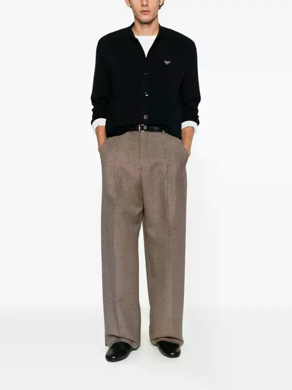 Emporio Armani Logo-patch Ribbed-knit Cardigan