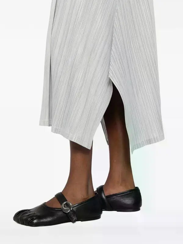 Issey Miyake Pleated V-neck Mididress