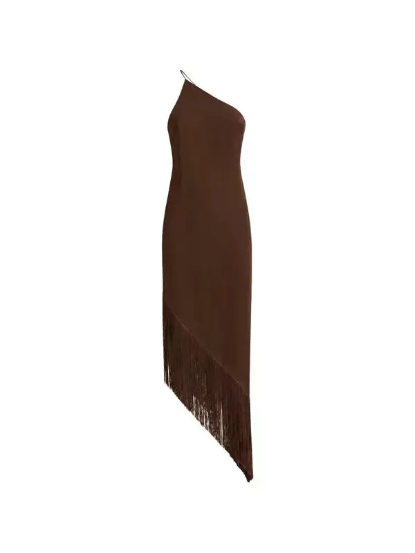 TALLER MARMO Antelope Fringe-trimmed Asymmetric Dress