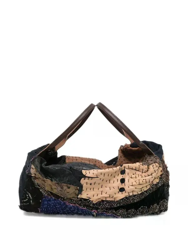 By Walid Patchwork Bead-embellished Tote Bag