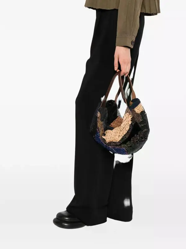 By Walid Patchwork Bead-embellished Tote Bag