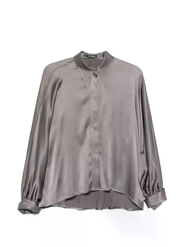 STYLAND Kimono-sleeve Satin Shirt