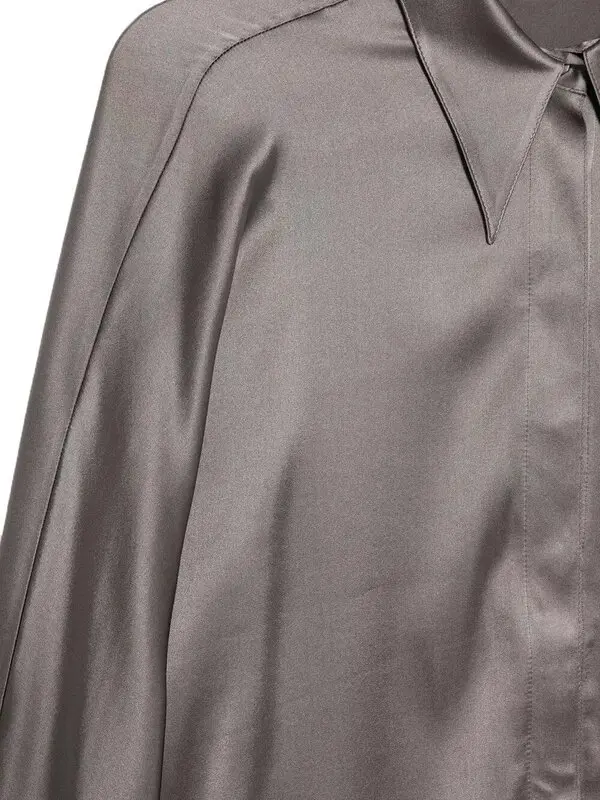 STYLAND Kimono-sleeve Satin Shirt