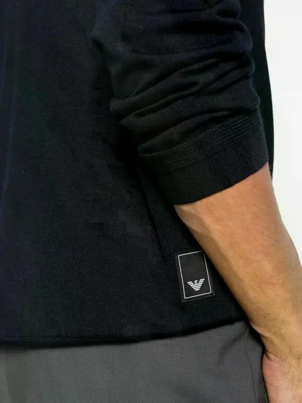 Emporio Armani Logo-patch Crew-neck Sweater