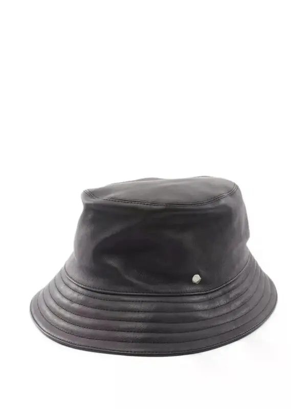 Hermès 2010s Serie Button Leather Bucket Hat - Black