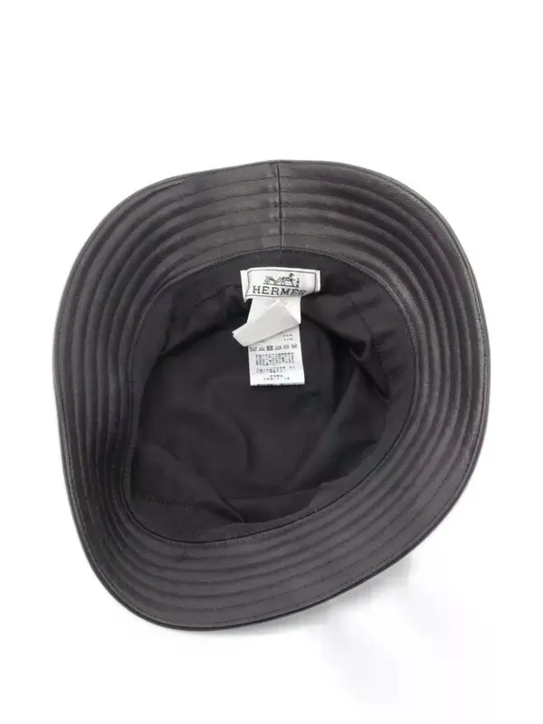 Hermès 2010s Serie Button Leather Bucket Hat