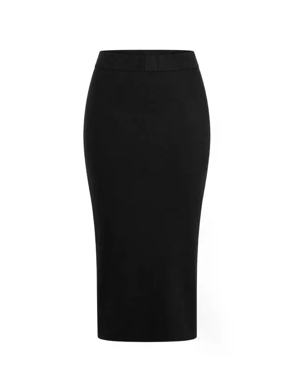 KAOS Ribbed-waistband Knitted Midi Skirt